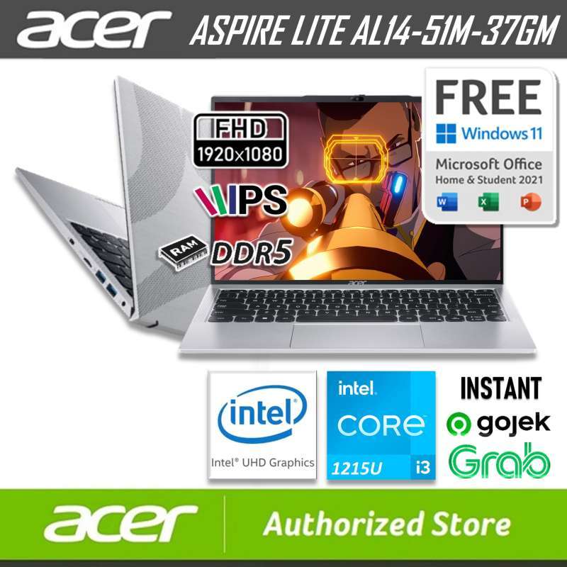 Jual ACER Aspire Lite AL14 51M 37GM i3 1215 8/512GB SSD W11 OHS 14 ...