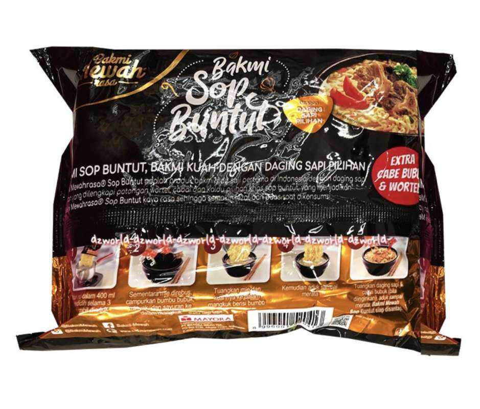 Jual Bakmi Mewah 122gr Bakmie Sop Buntut Sambal Matah Instant Mie Instan Kuah Dengan Daging Asli