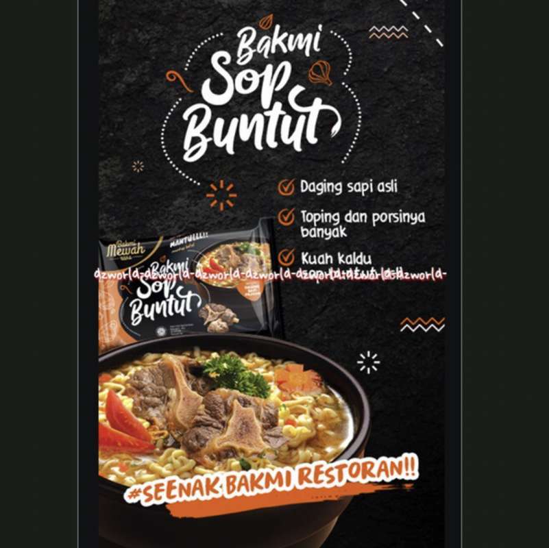 Jual Bakmi Mewah 122gr Bakmie Sop Buntut Sambal Matah Instant Mie ...