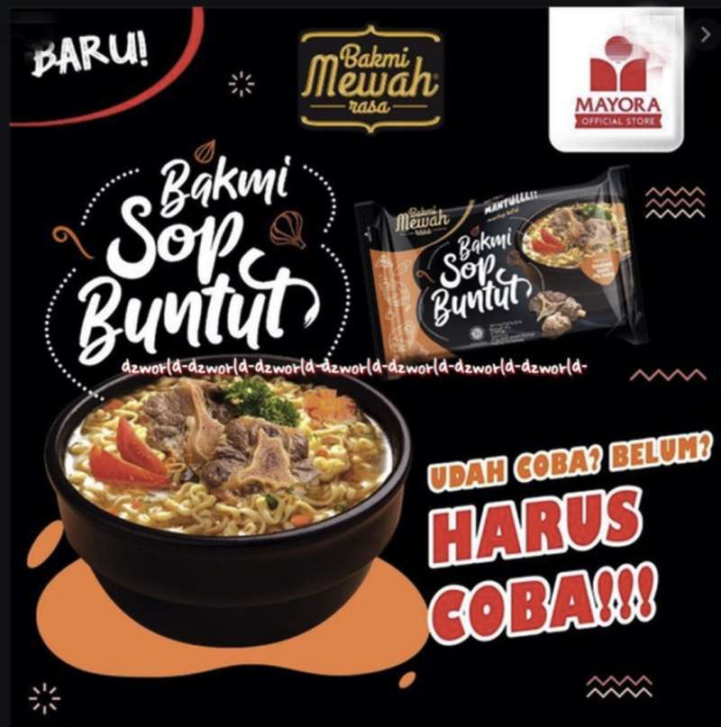 Jual Bakmi Mewah 122gr Bakmie Sop Buntut Sambal Matah Instant Mie ...