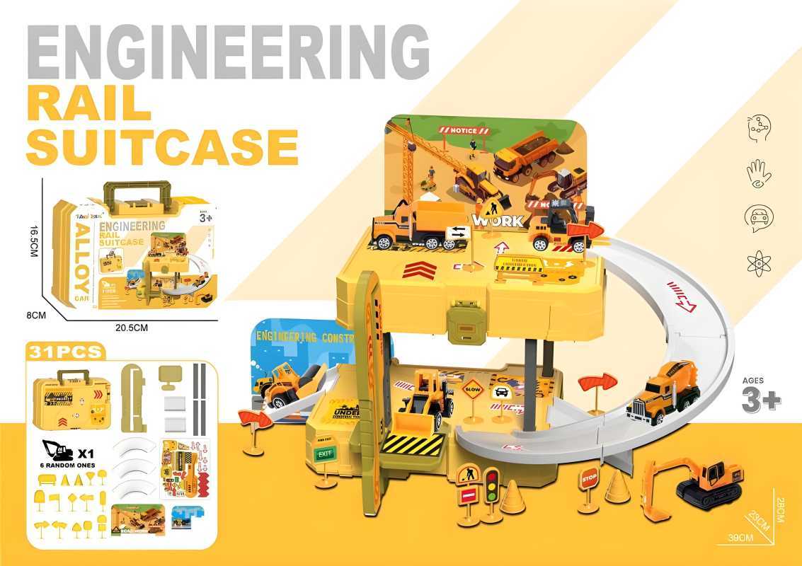 Promo Toy Studio Mainan Anak Koper Track Rail Suitcase Car Parking ...