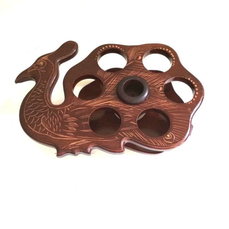 Promo Tempat Aqua gelas kayu jati model merak kecil Diskon 33% di ...
