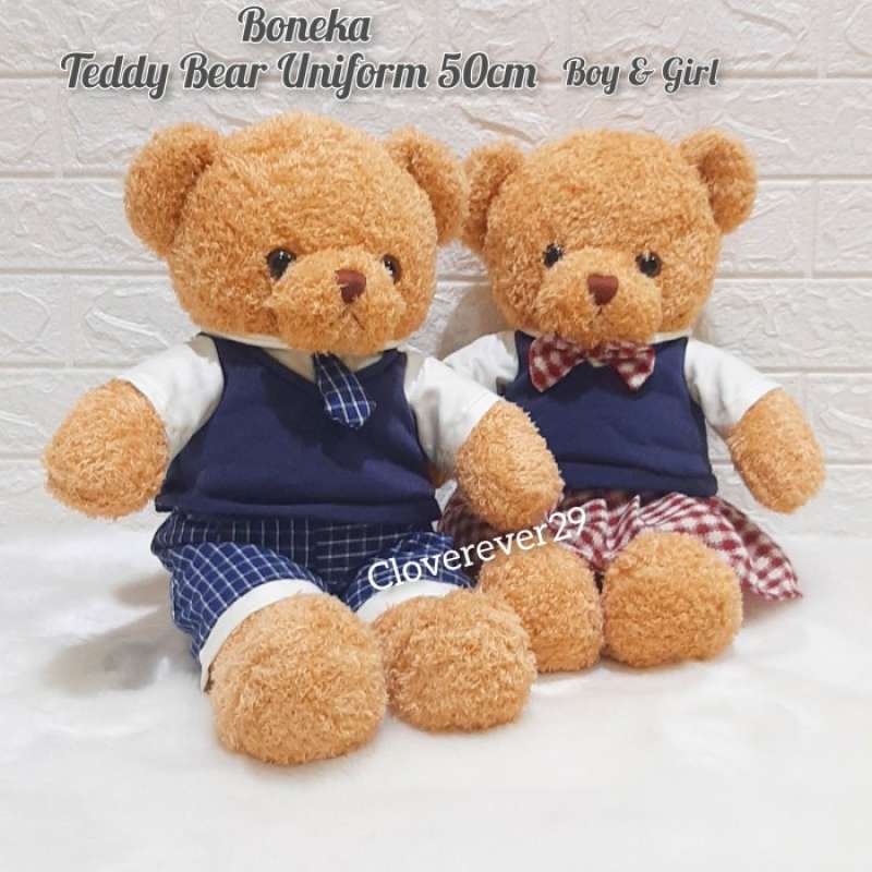 Promo Boneka Teddy Bear Uniform Boy & Girl Boneka Beruang - Sekolah ...