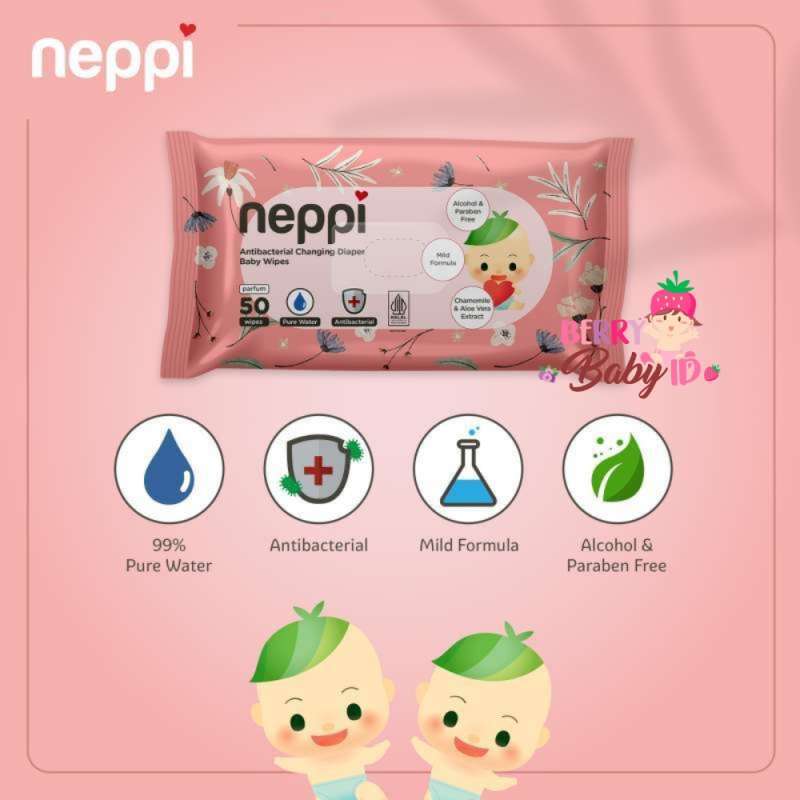 Promo Neppi Antibacterial Changing Diaper Baby Wipes Tisu Basah Bayi ...