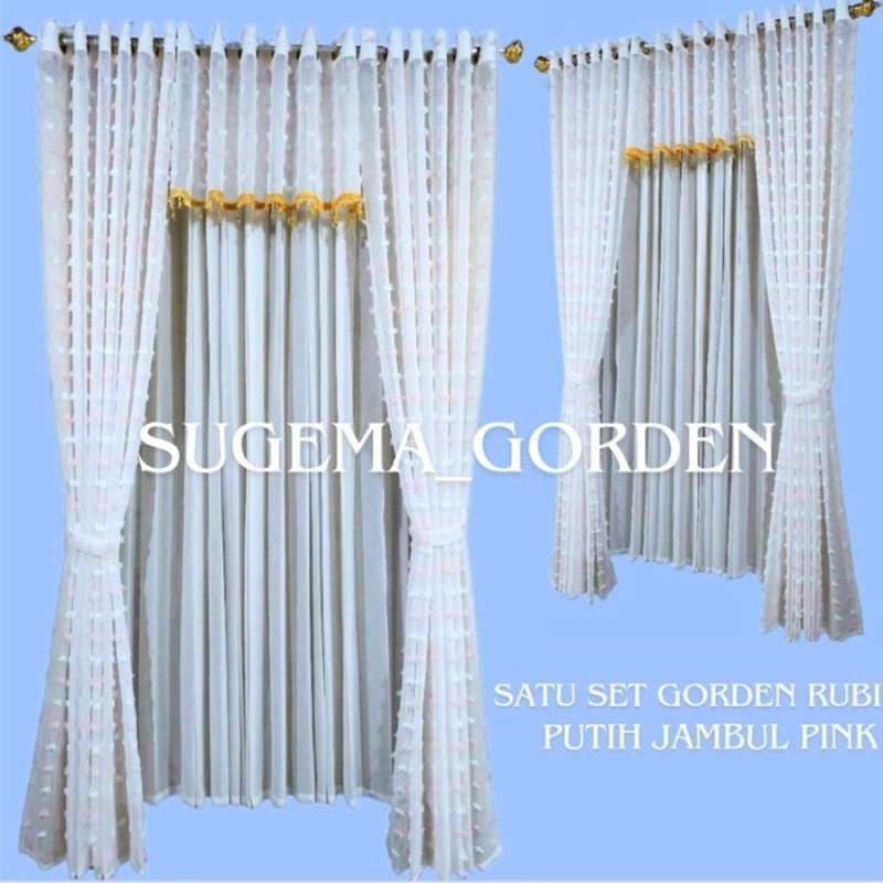 Jual Gorden Satu Set Minimalis Ukuran Pintu Dan Jendela Putih Jambul