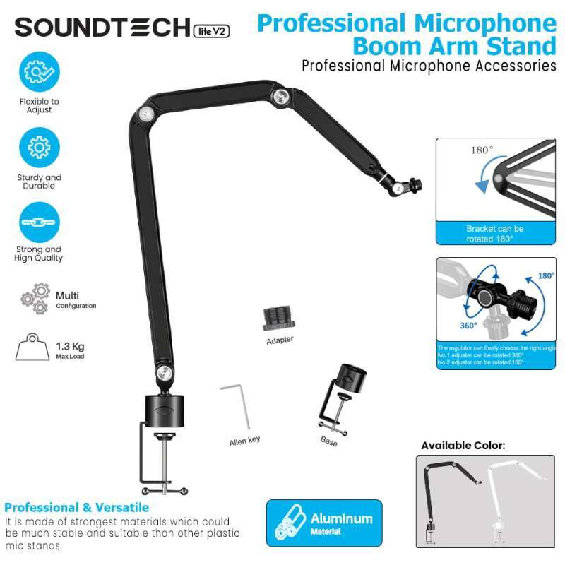 Promo SOUNDTECH Lite V2 Arm Stand Kit for Microphone / Boom Arm Bracket ...