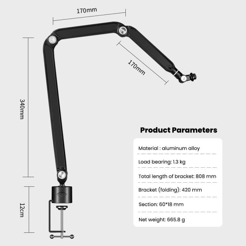 Promo SOUNDTECH Lite V2 Arm Stand Kit for Microphone / Boom Arm Bracket ...