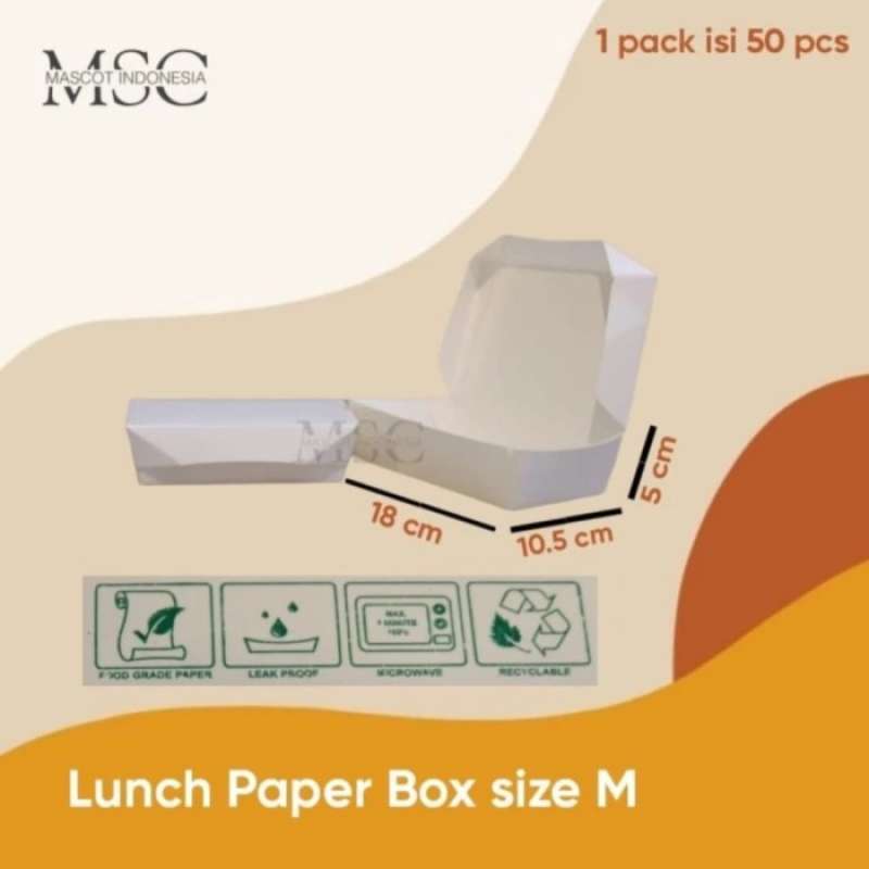 Promo PAPER LUNCH BOX M L 50 PSC Diskon 50% di Seller Lorena - Kedoya ...