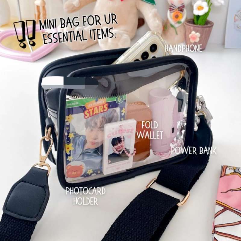 Promo MINI PVC CONCERT SLING BAG TAS KONSER BENING - Hijau - Putih ...
