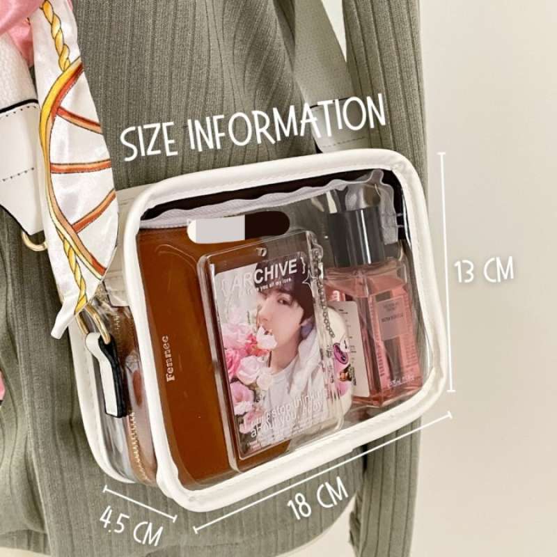 Promo MINI PVC CONCERT SLING BAG TAS KONSER BENING - Hijau - Putih ...