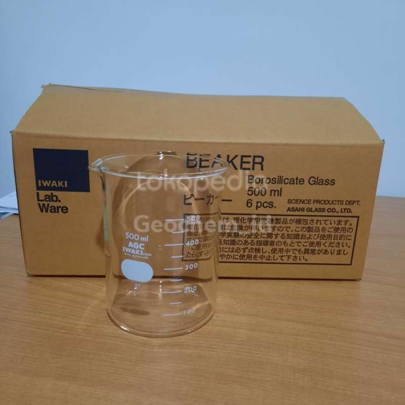 Promo Beaker Glass Iwaki 500ml / Gelas Beaker / Gelas Laboratorium ...