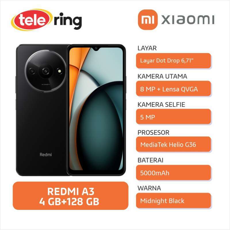 Jual Xiaomi Redmi A3 4/128gb - Black Di Seller Telering Official Store - Telering Haurgeulis ...