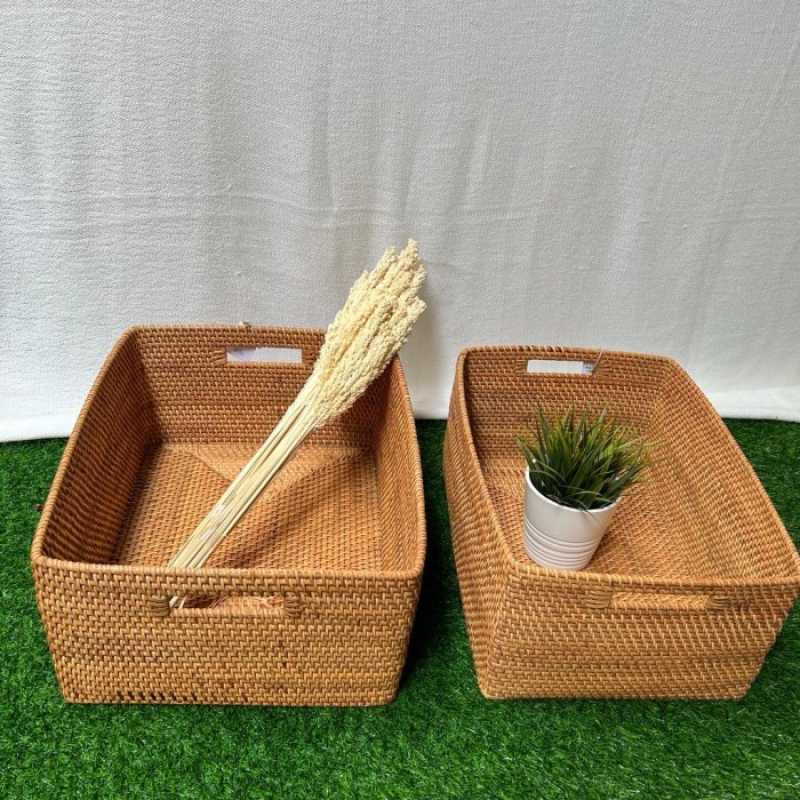 Promo Kotak Rotan / Keranjang Rotan / Box Rotan / Anyaman Rotan KRK03 ...