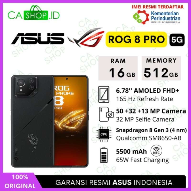 Jual Asus Rog Phone 8 Nfc 5g 12/256gb + Pro 24/1tb + 16/512gb Gaming Resmi, Tipe Asus Rog 8 Pro ...