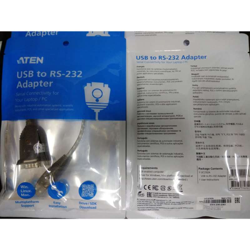 Promo Aten Usb To Rs-232 Adapter - Serial Connectivity For Your Laptop ...