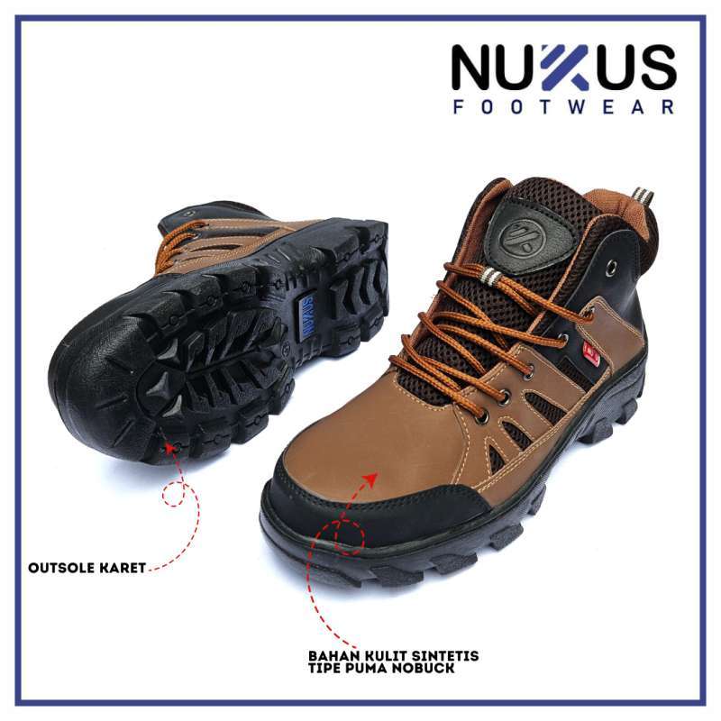 Jual Sepatu Safety Shoes Pria Ujung Besi Boots Tinggi Hitam Coklat ...
