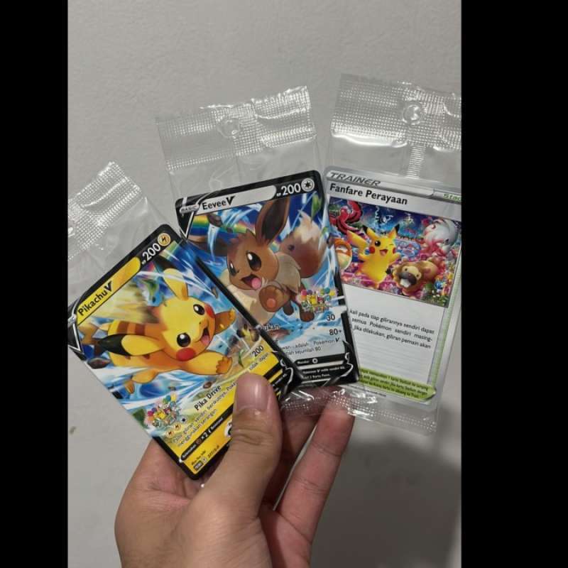 Promo Paket Kartu Mo Pokemon Festival Indonesia (pikachu, Eevee ,fanfare) Diskon 23% Di Seller ...