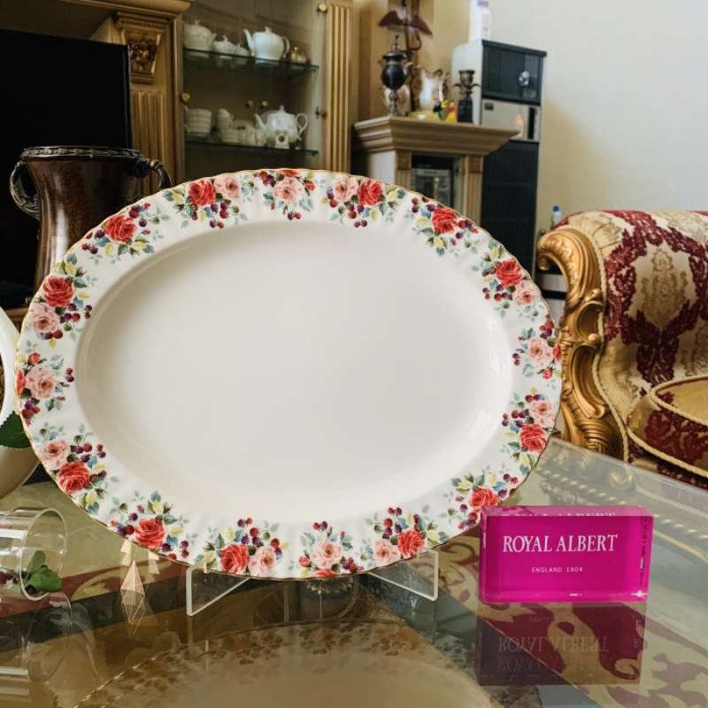 Promo Piring Saji / Sayur / Buah / Royal Albert / Rosa / L 40 Cm ...