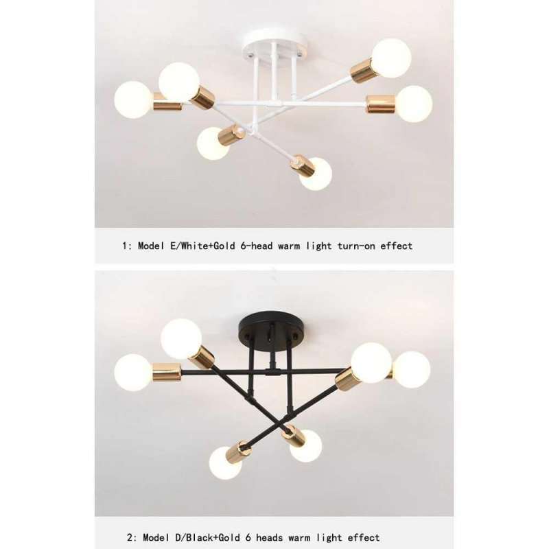 Jual Fitting Lampu Plafon Led Minimalis Cabang 6 E27 220v X099 Lampu ...