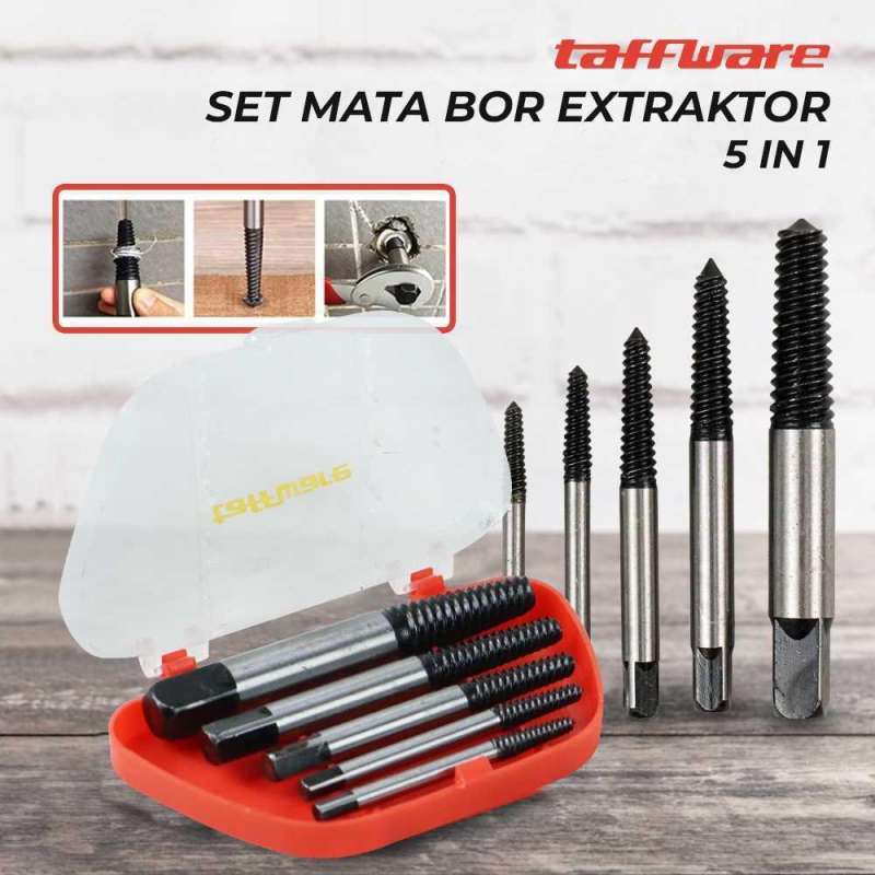 Jual Set Mata Bor Extractor Broken Screw Remover Kit 5in1 Tl00170 Alat ...