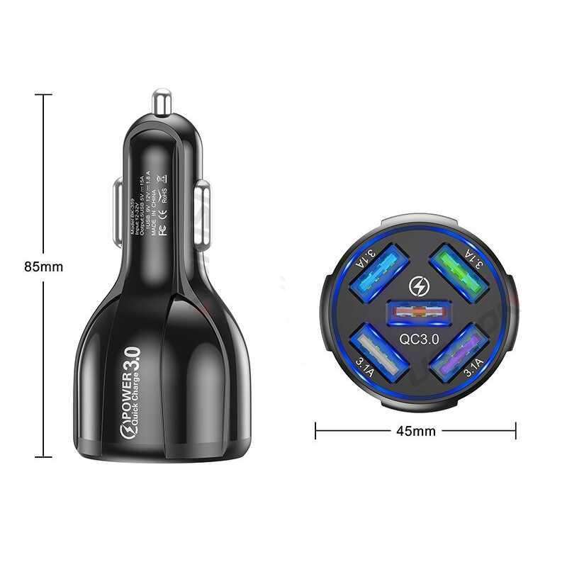 Jual Uslion Car Charger Mobil Usb 5 Port Qc 3.0 15a Bk-359 Charging ...