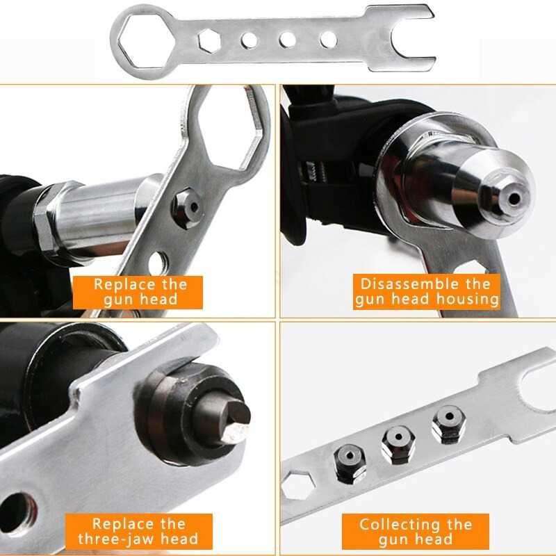 Jual Ronghe Adaptor Paku Rivet Gun Converter Drill 2.4-4.8 Mm Nas32 ...