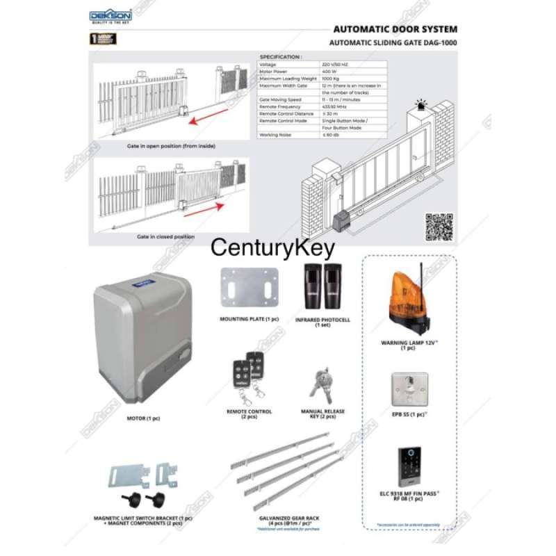 Promo Automatic Sliding Gate Dekkson Dag-1000 Pagar Otomatis Dks Sale ...