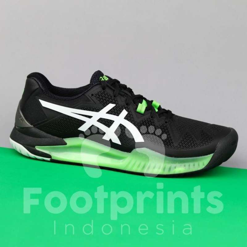 Promo Sepatu Tenis Asics Gel Resolution 8 Black Green Tennis Shoes ...