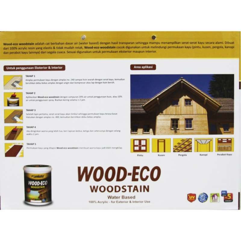Promo Wood-eco Woodstain Politur Berbahan Dasar Air 1 Liter - 102 ...