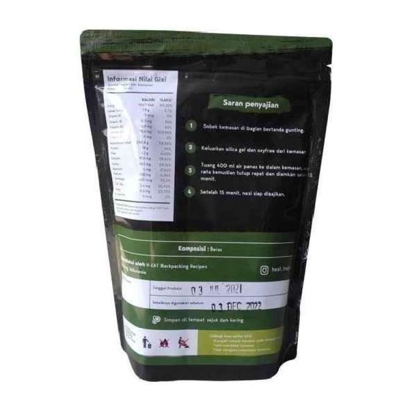 Jual Menu Nasi Putih Instan Makanan Hiking H-eat 200 Gr | 3 Porsi Di ...