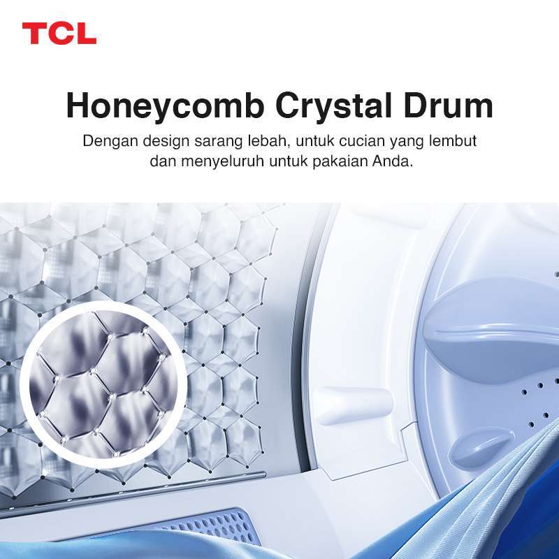 Jual [new] Tcl Mesin Cuci Top Loading 7 Kg - Honeycomb Crystal Drum ...
