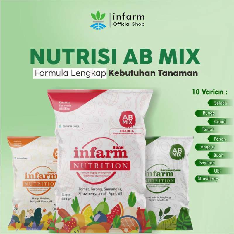 Jual Nutrisi Ab Mix Infarm Lengkap Untuk Berbagai Macam Tanaman 100 L ...