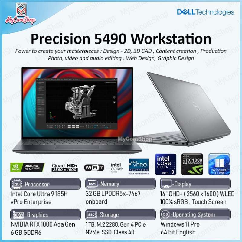 Jual Dell Precision 14 5490 Workstation Ultra 9 185h 32gb Ram 1tb Ssd ...