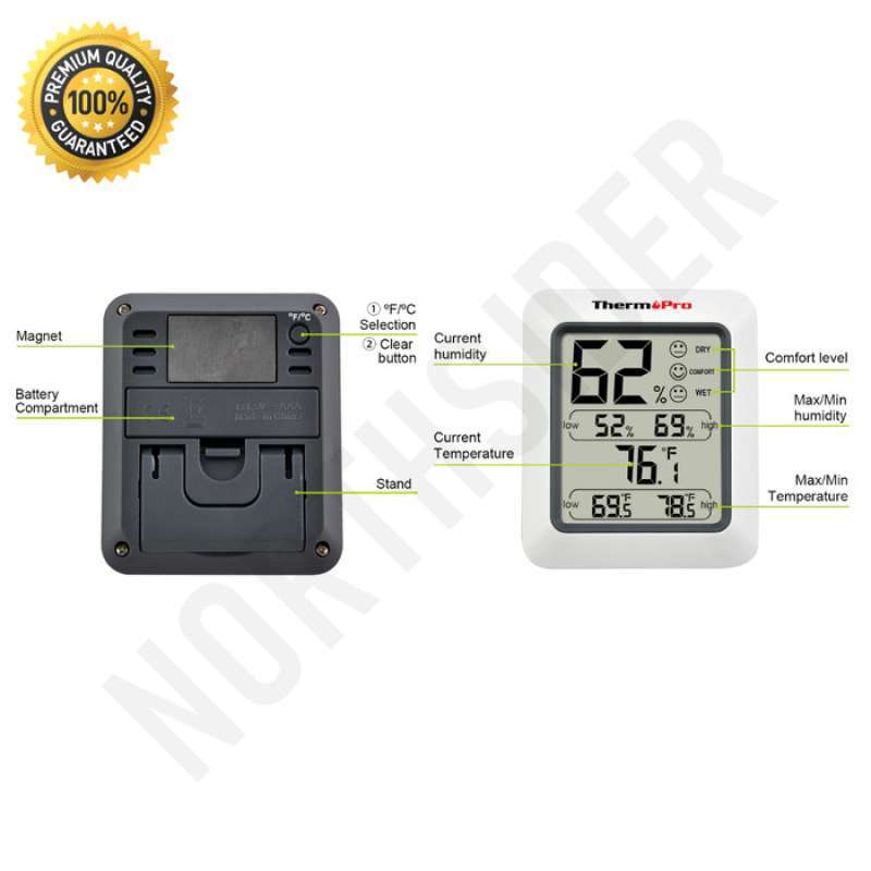 Promo Thermometer Hygrometer Humidity Termometer Suhu Ruang Thermopro ...