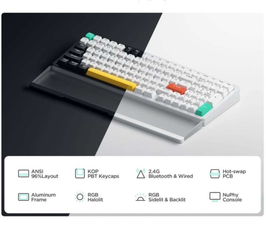Promo Nuphy Halo 96 Wireless Mechanical Keyboard - 2.4ghz, Bluetooth ...