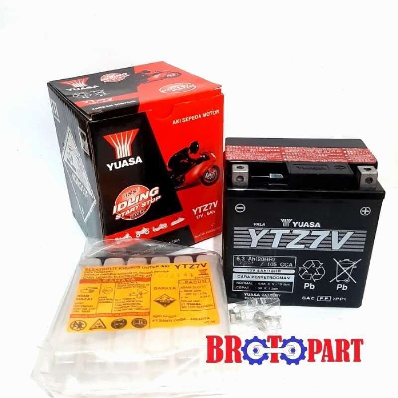 Promo Aki Accu Motor Nmax Aerox Lexi Original Yuasa Ytz7v Mf Kering 6,3 ...