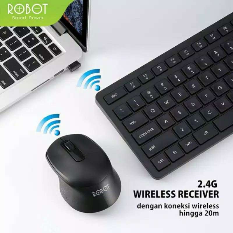 Promo Keyboard Wireless Robot Km4000 And Combo Optical Mouse Dilent Key ...