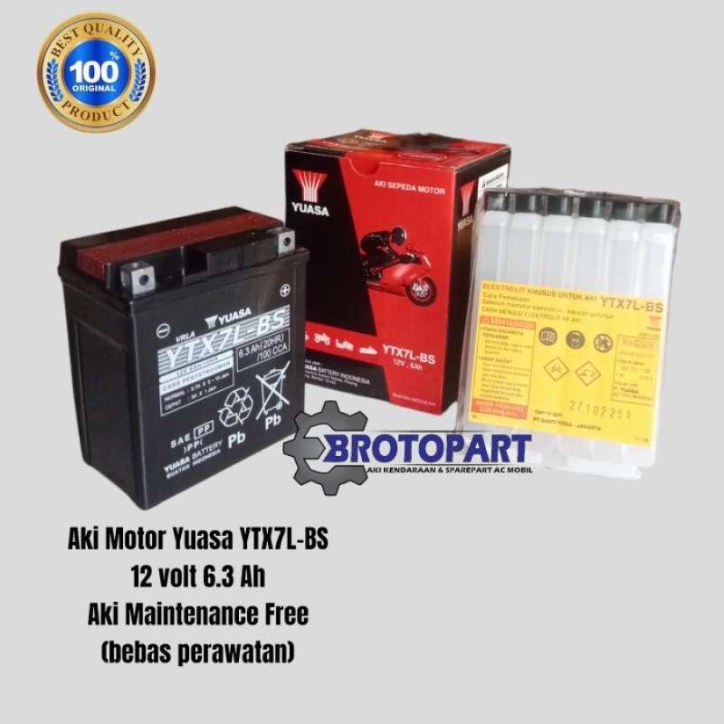 Promo Aki Motor Honda New Cbr 250r Original Yuasa Ytx7l Bs Mf Aki Kering Diskon 33% Di Seller ...