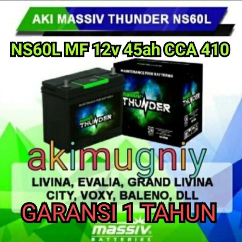 Promo Aki Ns60l Mf 46b24l 12v 45ah 1 Tahun Incoe Gs Amaron Faster New ...