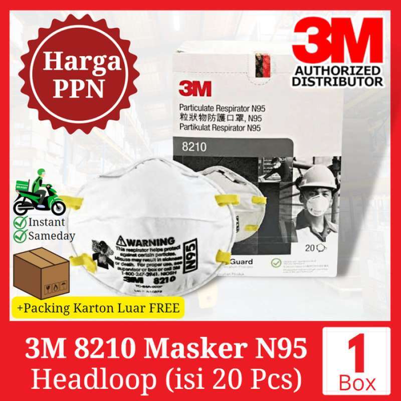Promo 3m Masker 8210 Particulate Respirator N95 (1 Box Isi 20 Pcs) - Resmi Diskon 23% Di Seller ...
