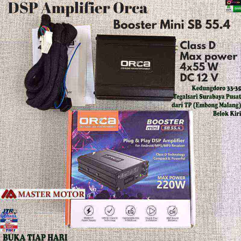 Jual Dsp Orca Booster Mini Power Amplifier Sb 55.4 Plug And Play Max 220 W Class D Ampli Audio ...