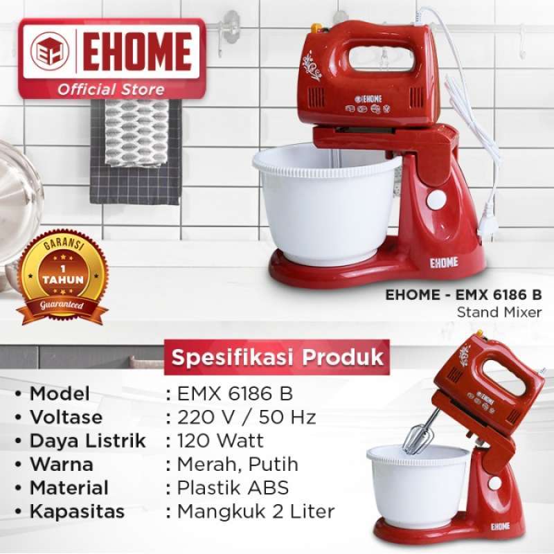 Promo Sekai Ehome Stand Mixer Kapasitas 2 Liter - Emx 6186 B Diskon 50% Di Seller Sekai Official ...