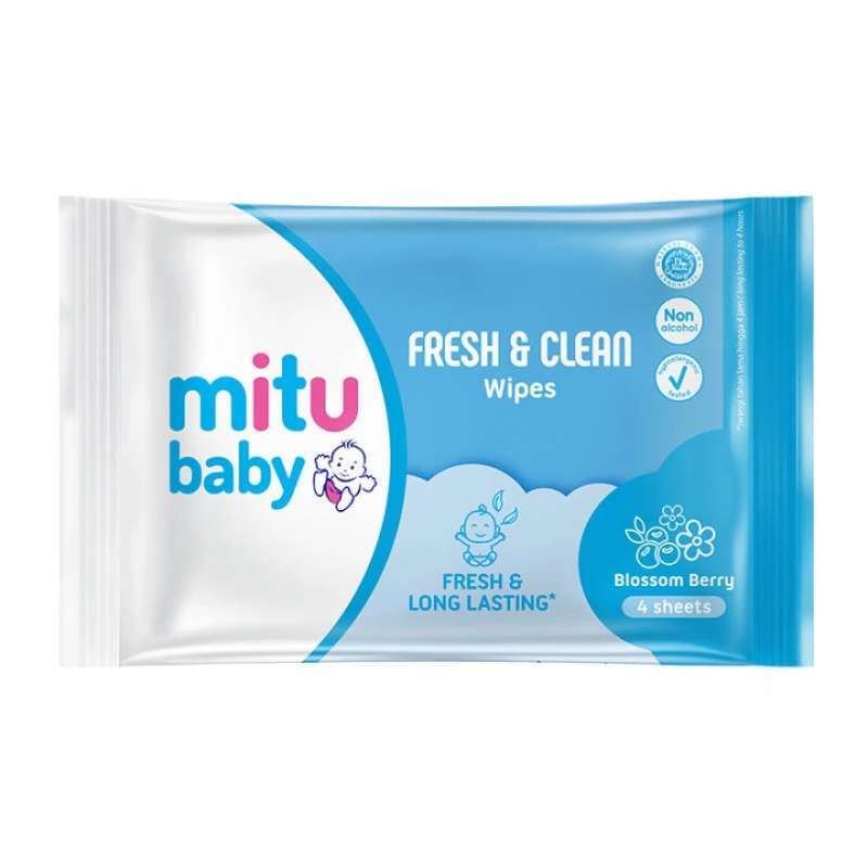 Jual Mitu Baby Wipe Tisu Basah Travel Pack Antiseptic Wet Tissue 4 ...