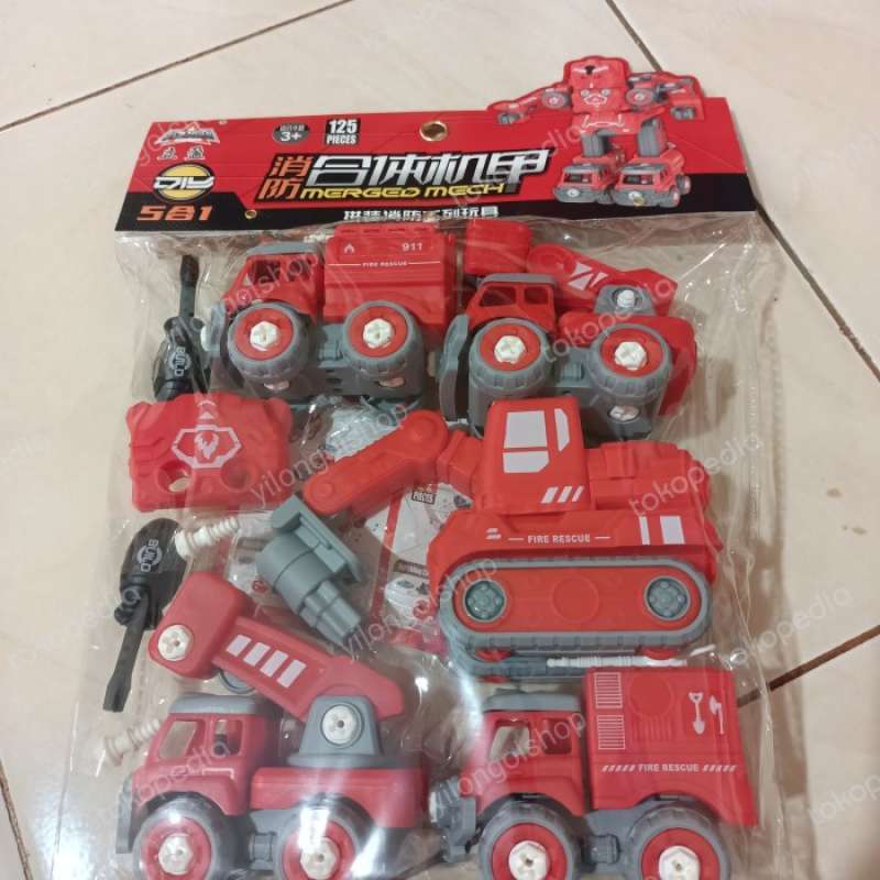 Promo Mainan 5in1 Mobil Pemadam Kebakaran Bisa Rakit Jadi Robot ...