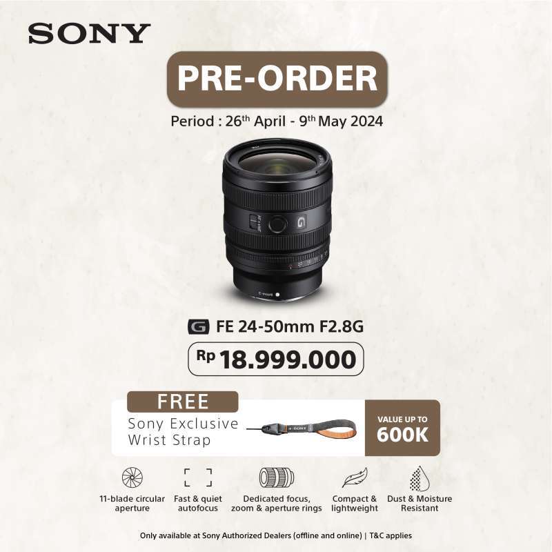 Jual Sony Sel2450g (fe 24-50 Mm F2.8 G) Di Seller Sony Center Surabaya ...