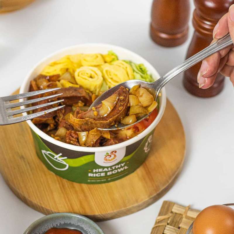 Jual Nasi Box Healthy Rice Bowl Beef Rollade Nasi Catering Paket Nasi ...