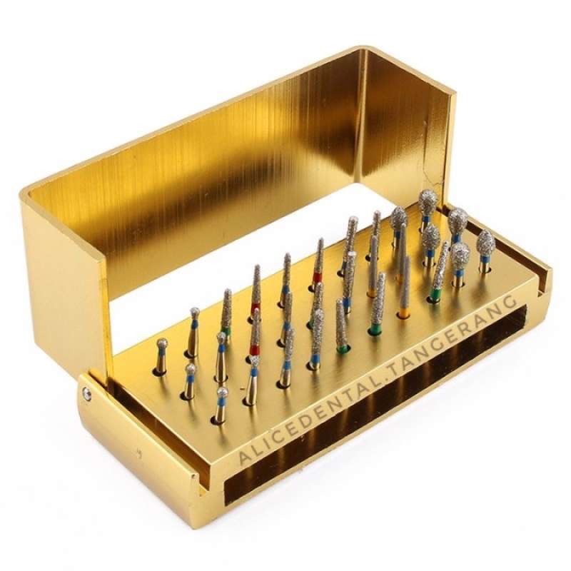 Promo Dental Diamond Bur Highspeed Isi 30 + Kotak Bur Gigi Flame Fissure Diskon 23% Di Seller ...