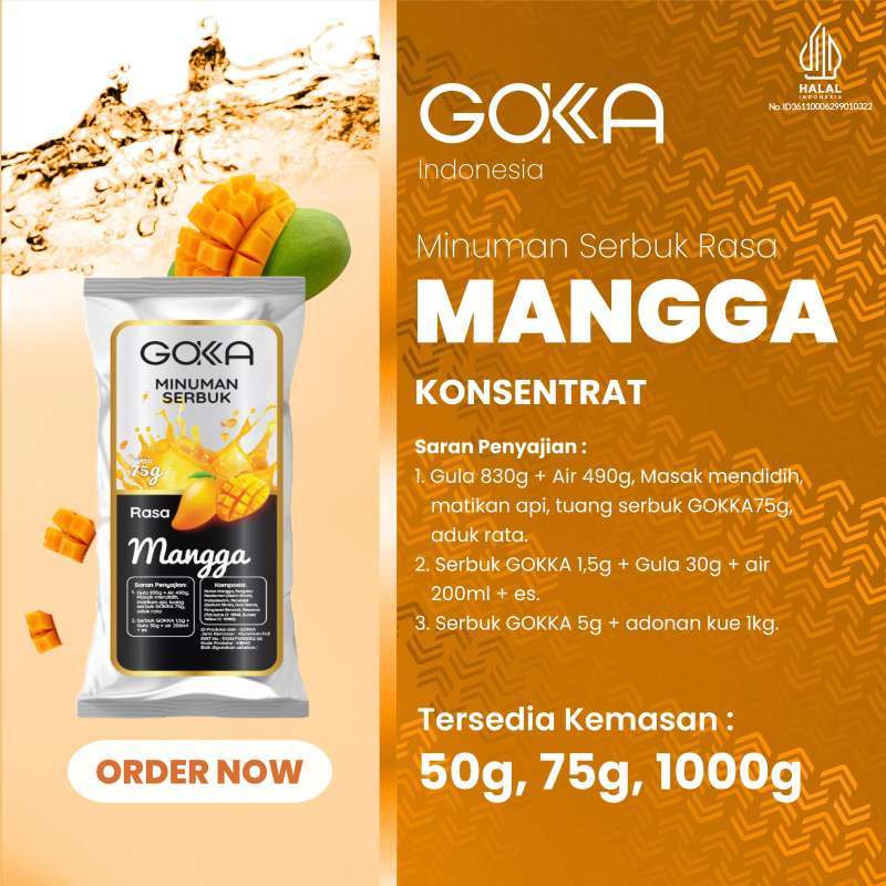 Jual Minuman Bubuk / Powder Minuman Gokka Rasa Mangga Kemasan 50gr Di ...