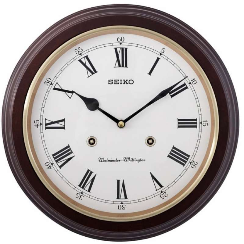 Promo Jam Dinding Seiko Qxh202z Kayu Solid Romawi Dual Chimes Qxh202 ...