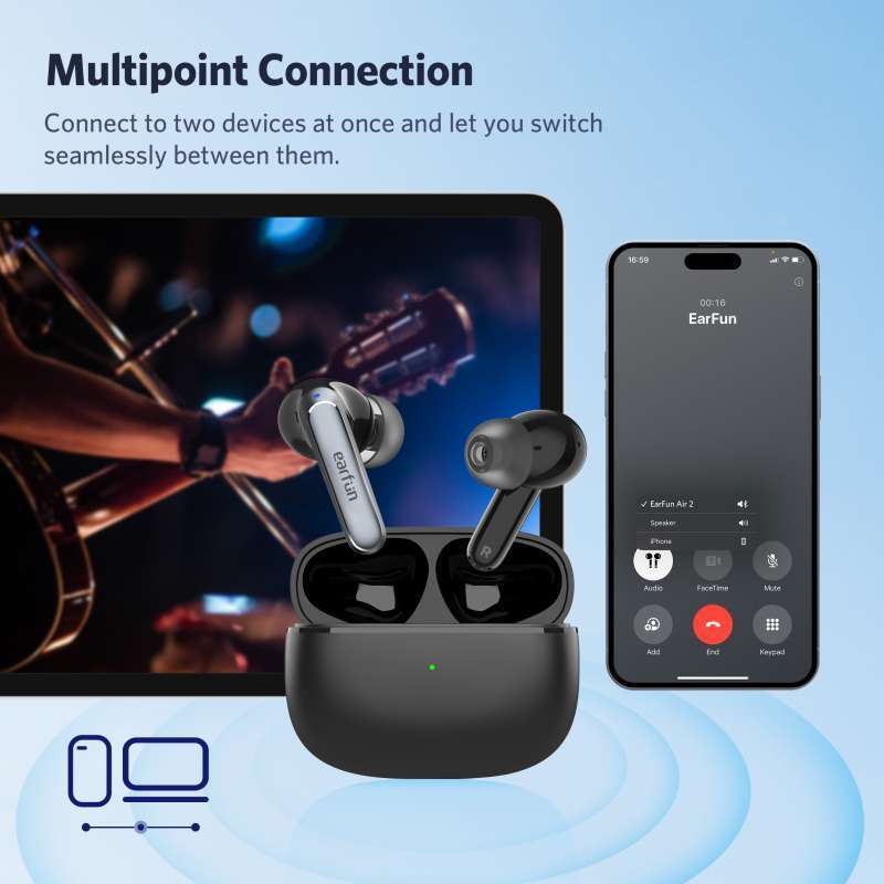 Promo Earfun Air 2 - Black - Hi-res Ldac Budget Tws With App Support ...